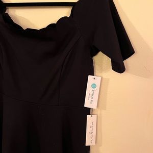 nine britton | Dresses | Nine Britton Stitch Fix Black Scalloped Off ...